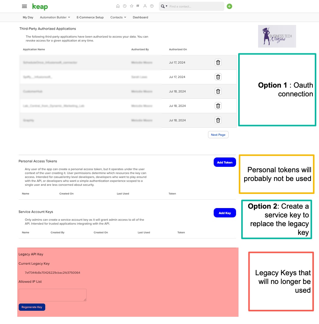 What you need to know: KEAP sunsetting the use of Legacy API keys ...
